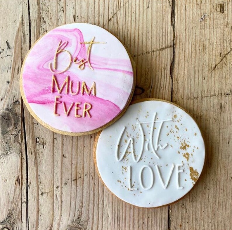 Best Mum Ever Cookie Embosser Icing Fondant Stamp for Mother's Day or ...