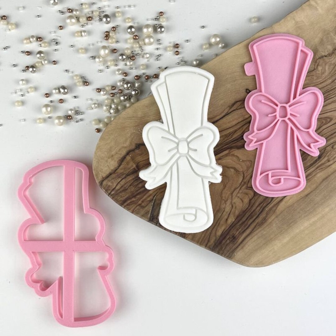 Graduation Scroll Cookie Cutter and Stamp, Graduation Cookie Stamp ...