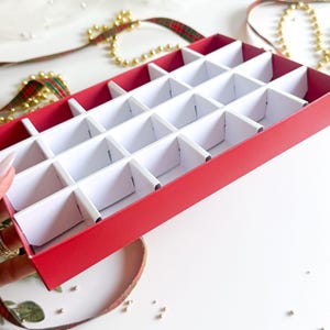 Red Christmas Advent Rectangle Cookie Boxes With Clear Lid – 240mm X ...