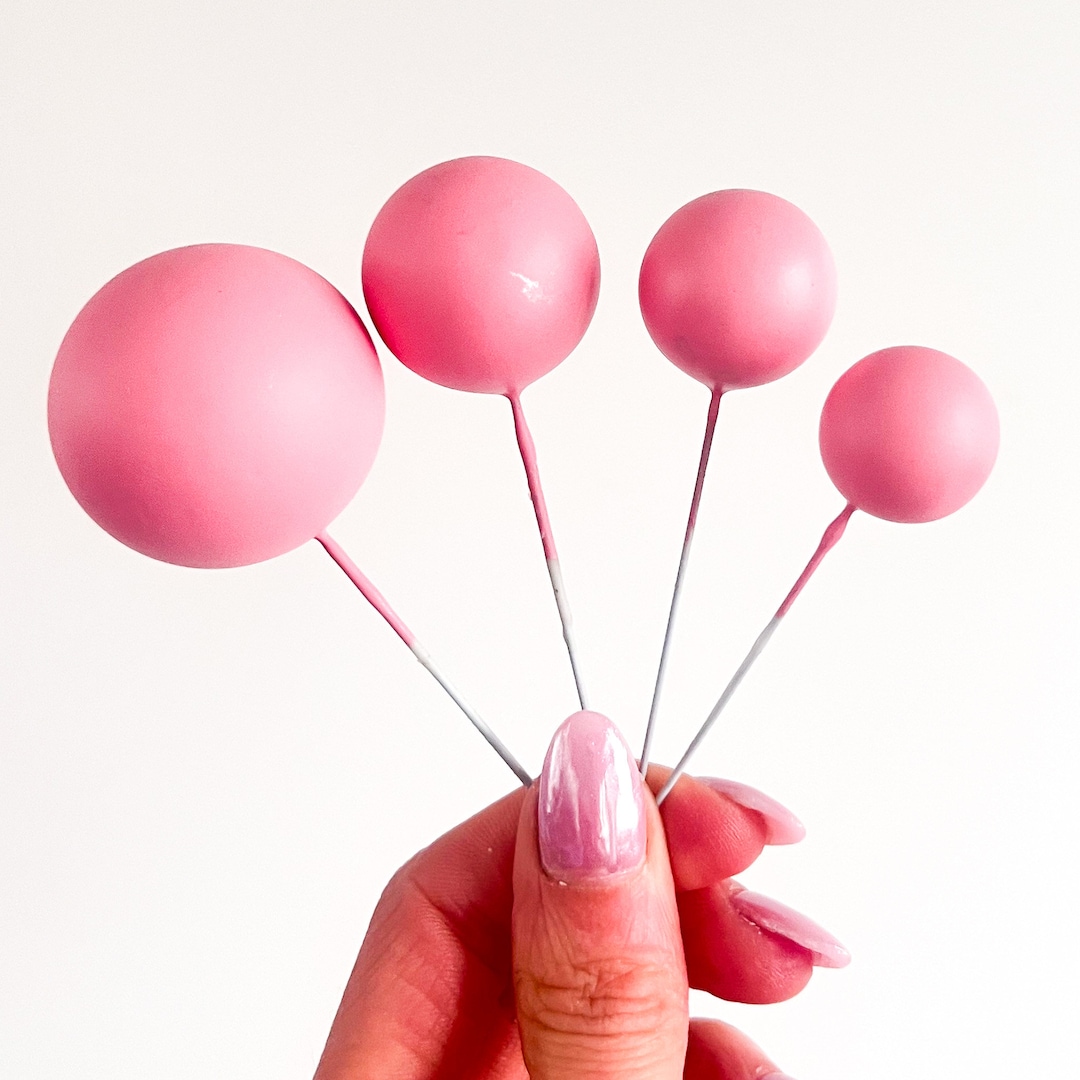 Cake Balls Set of 4 - Pink Cake Decoration Cake Sphere - Etsy