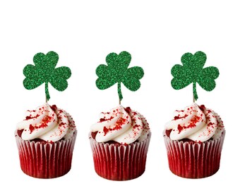 Shamrock Cupcake Toppers - Etsy