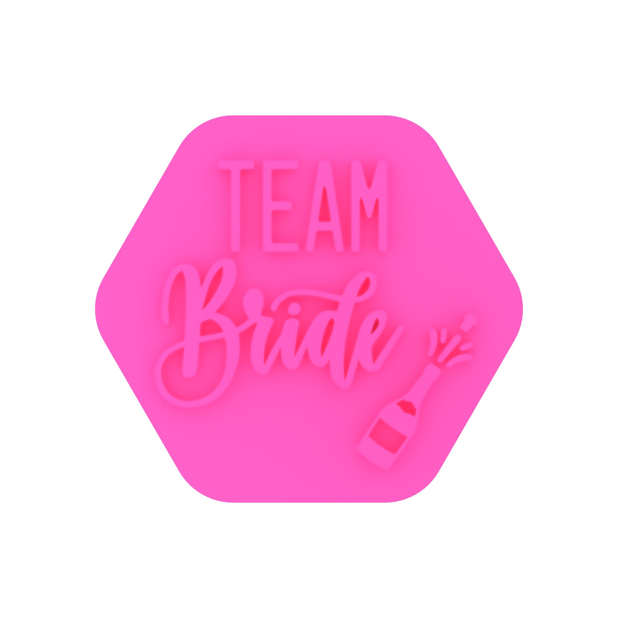 Team Bride With Champagne Bottle Cookie Stamp Fondant Stamp | Etsy