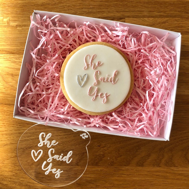 She Said Yes Cookie Embosser, Bridal Cookie Stamps, Fondant Stamp ...