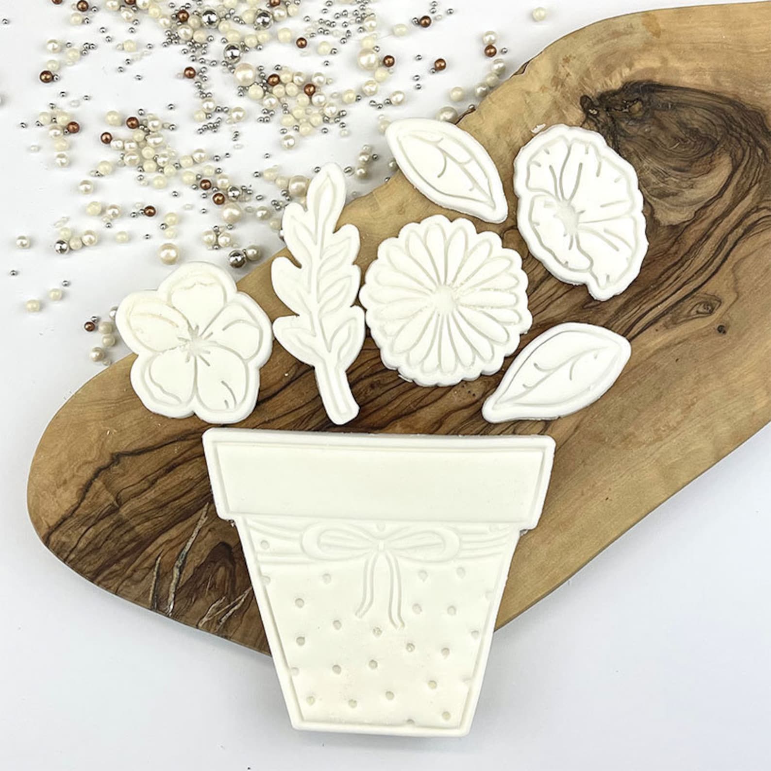 Plant Pot Flower Set Cookie Cutters and Stamps - Etsy