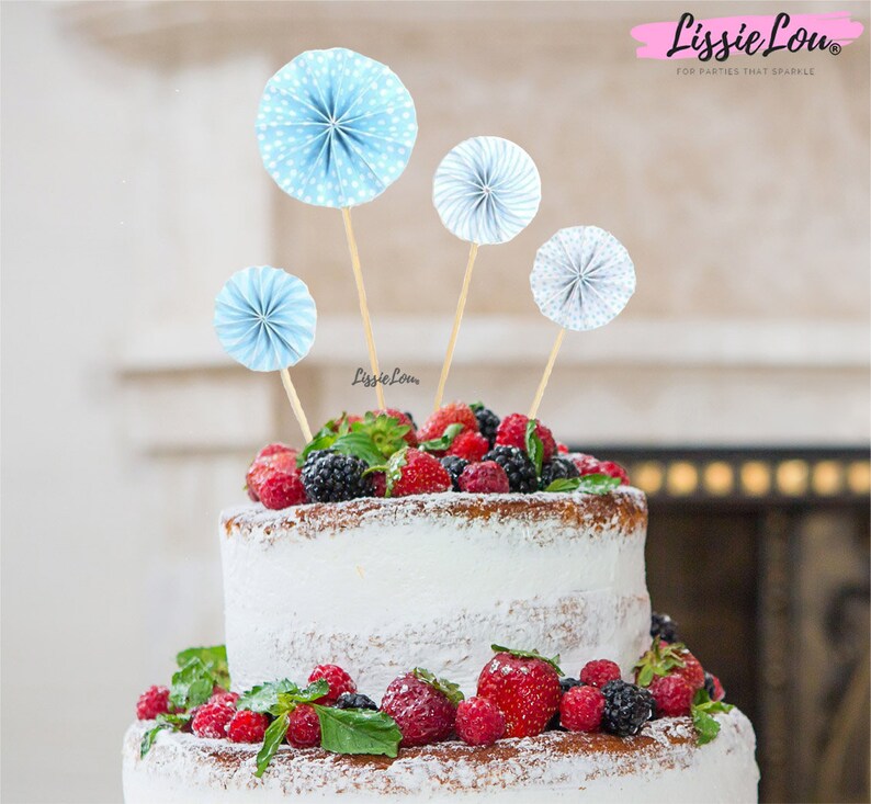Party Fans Cake Toppers Set of 4 - Etsy