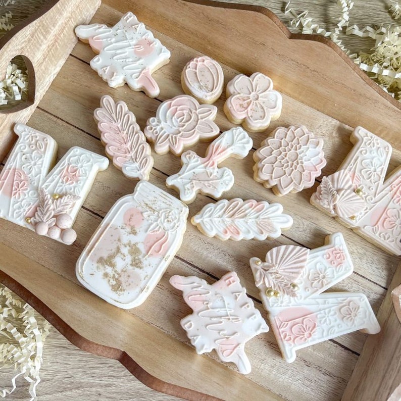 Jar and Flowers Set Cookie Cutter and Embosser Happy - Etsy