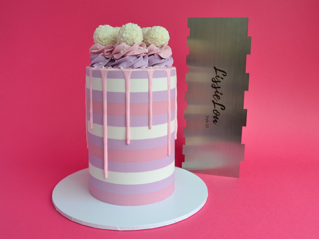 Lissielou Style 10 Metal Double Edged Cake Scraper, Metal Cake Scraper ...