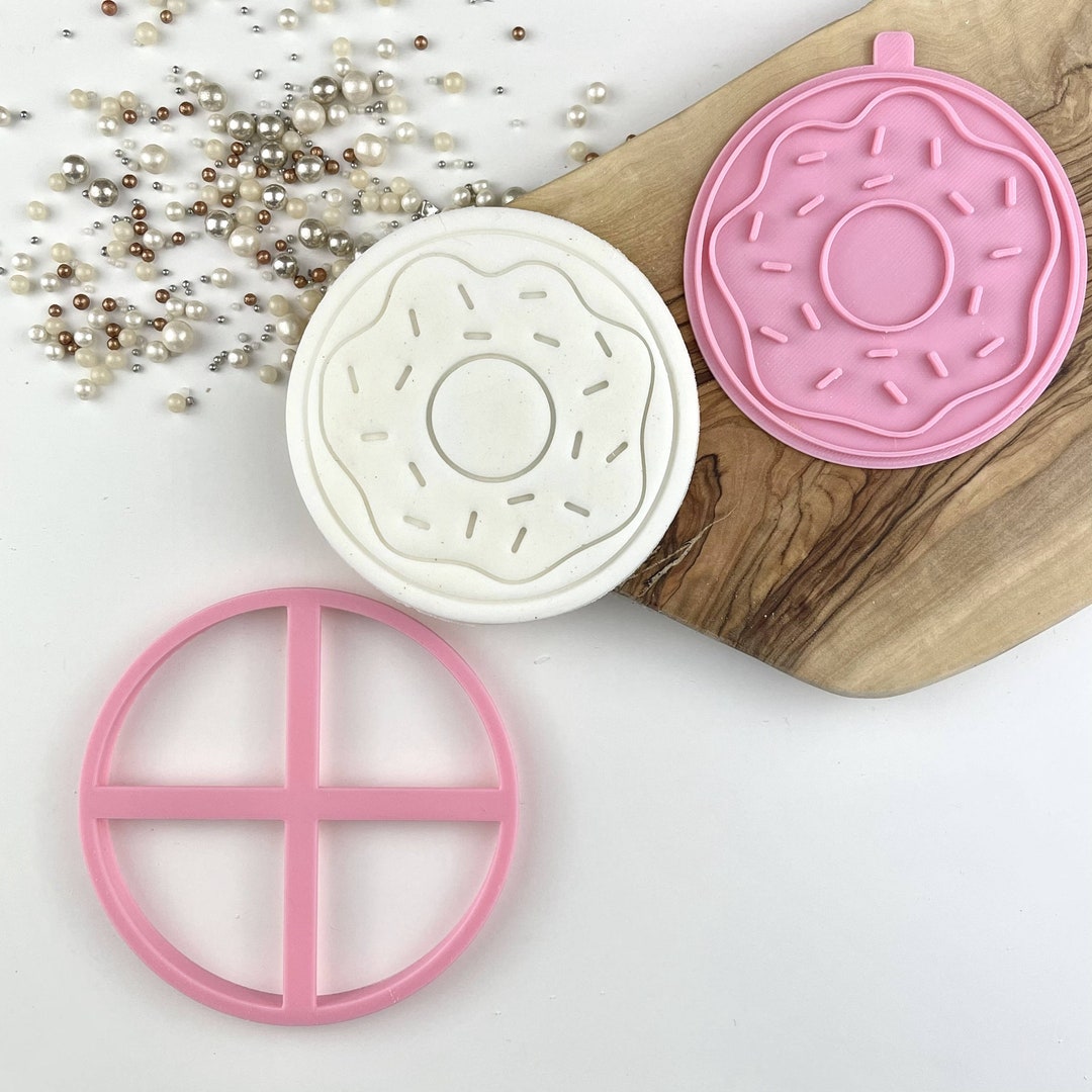 Donut Cookie Cutter and Stamp, Food Cookie Stamp, Food Cookie Embosser ...
