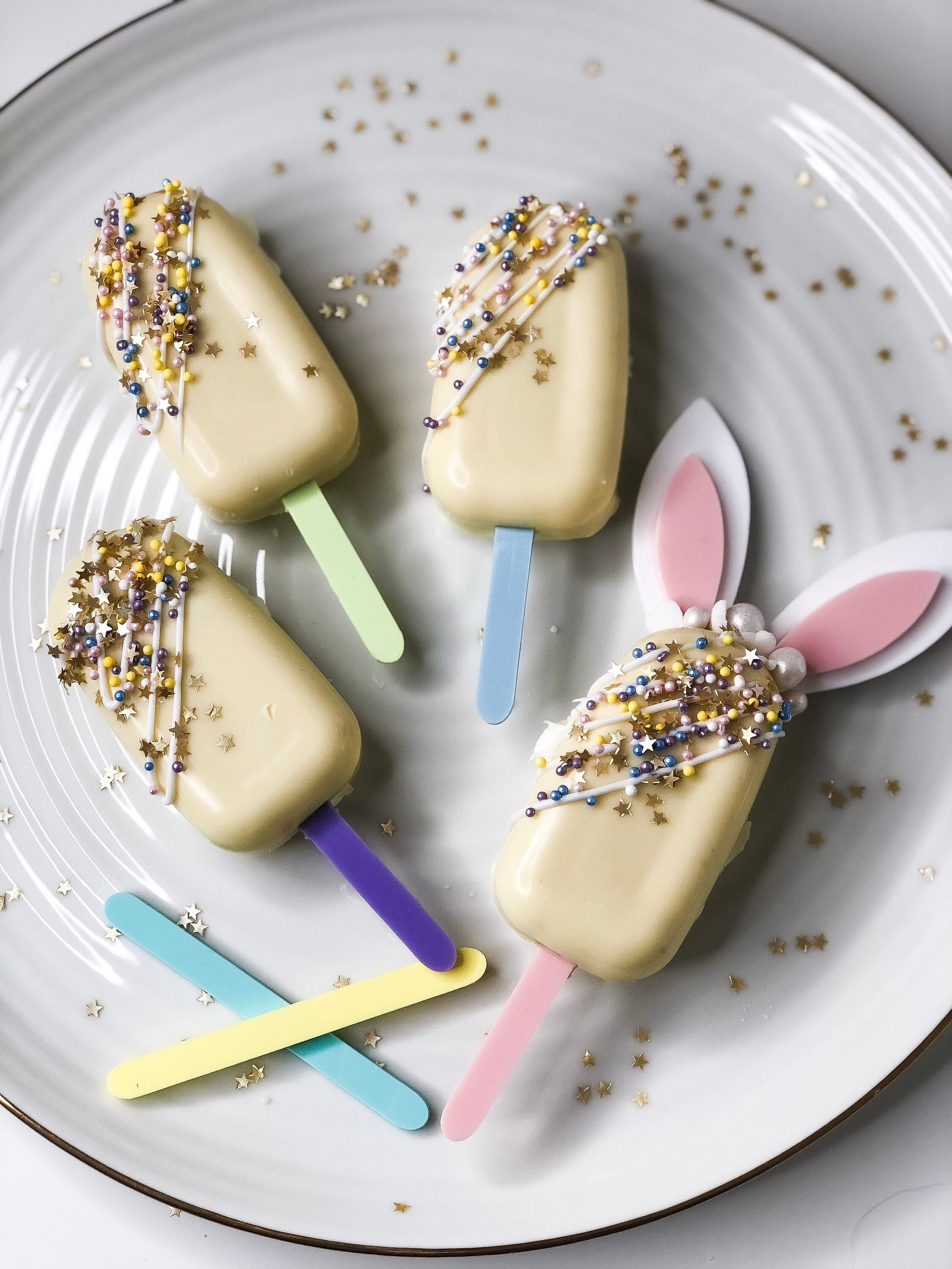 Easter Themed Multicoloured Pastel Acrylic Cakesicle Sticks - Etsy