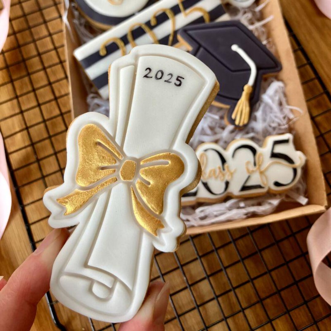 Graduation Scroll Cookie Cutter and Stamp, Graduation Cookie Stamp ...