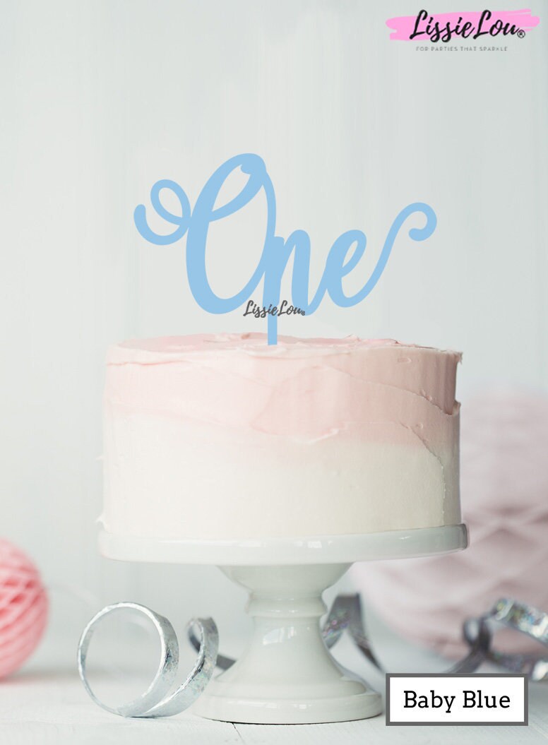 One Swirly Font 1st Birthday Cake Topper Premium 3mm Acrylic | Etsy