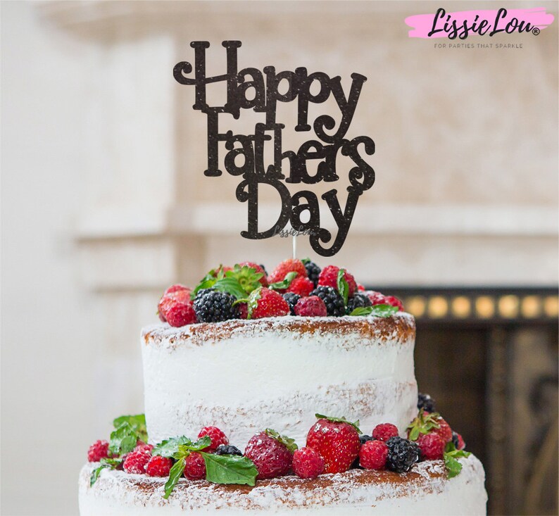 Happy Father's Day Cake Topper Glitter Card Cake Topper - Etsy