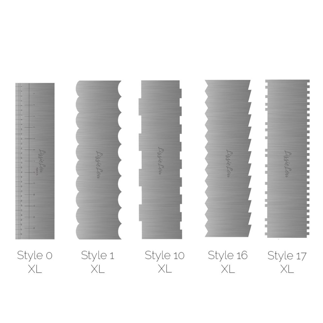 Lissielou Set of 5 XL Metal Double Edged Cake Scrapers, Metal Cake ...