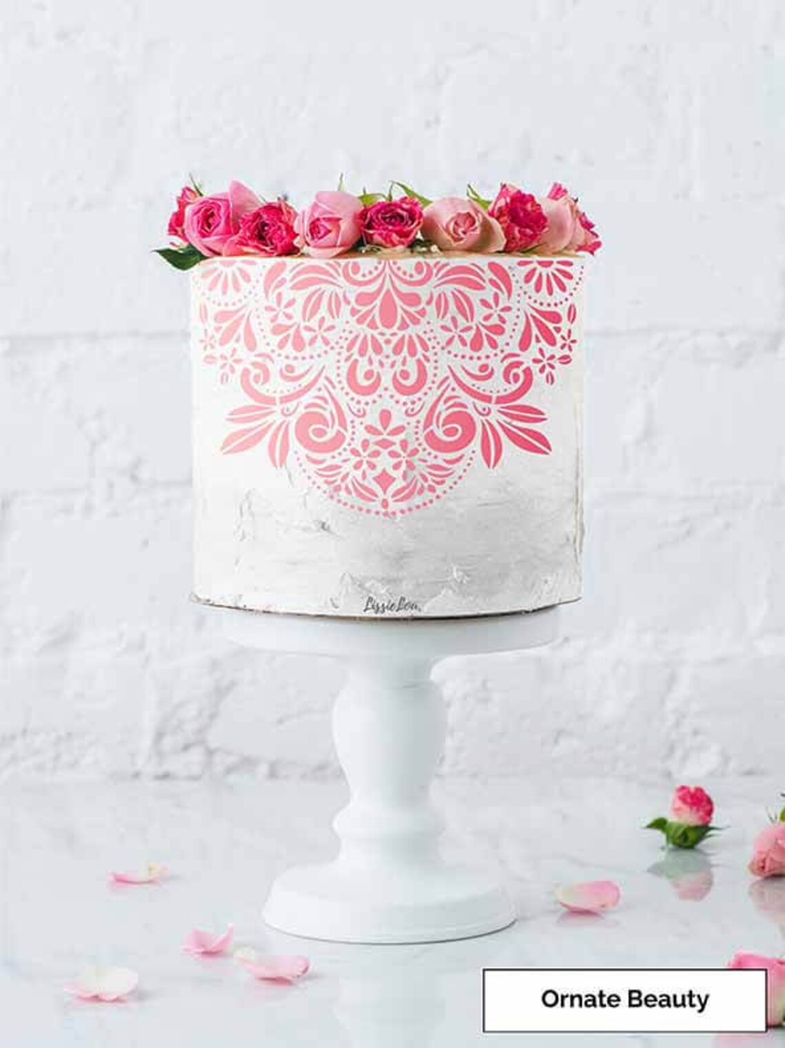 Ornate Beauty Cake Stencil - Full Size Design, Buttercream Stencil ...