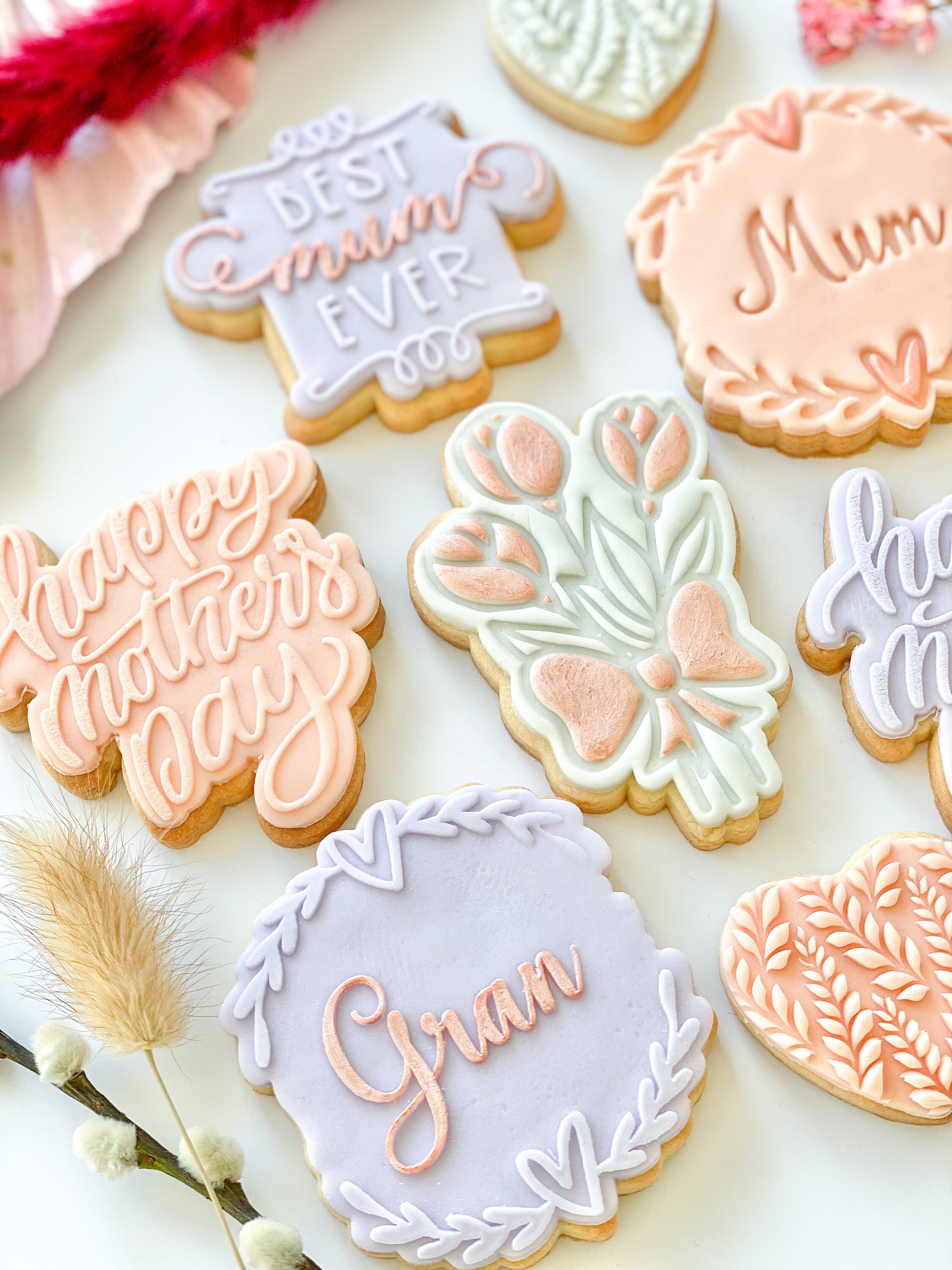 Gran With Heart and Vine Border Cookie Cutter and Embosser, Happy ...