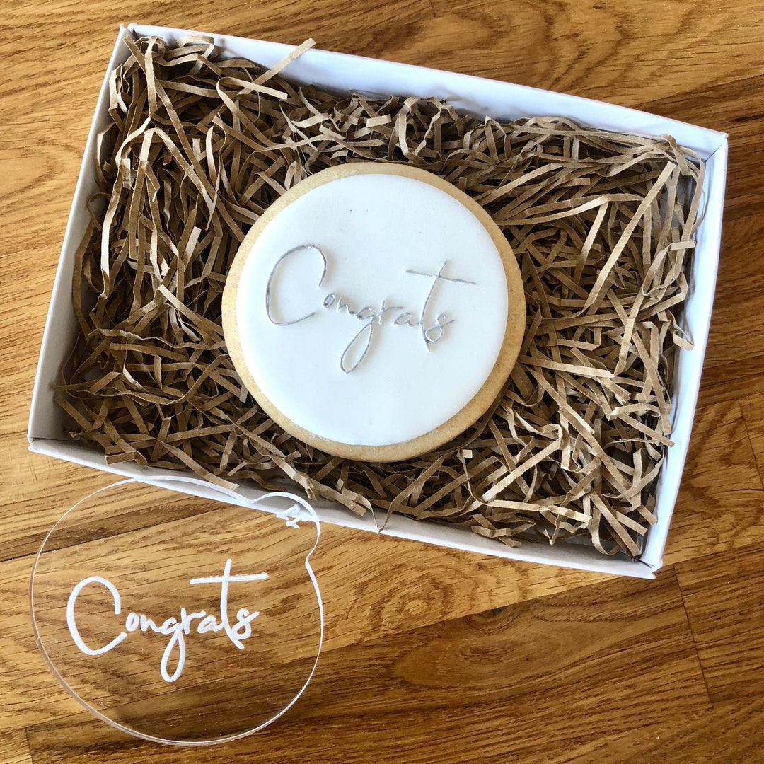Congrats Cookie Embosser, Fondant Embosser, Wedding Cookie Stamp ...