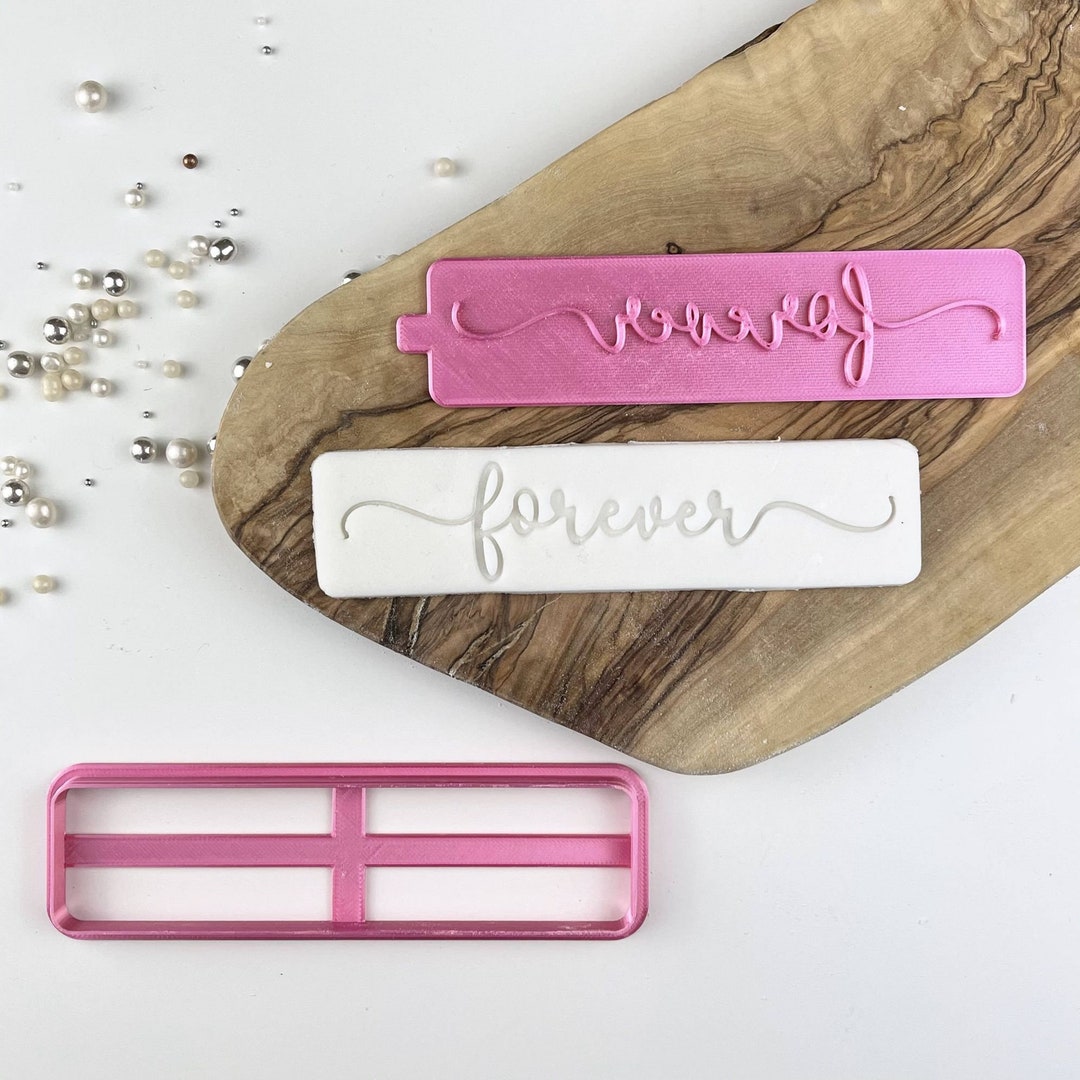 Forever in Verity Font Cookie Cutter and Stamp, Valentines Cookie ...