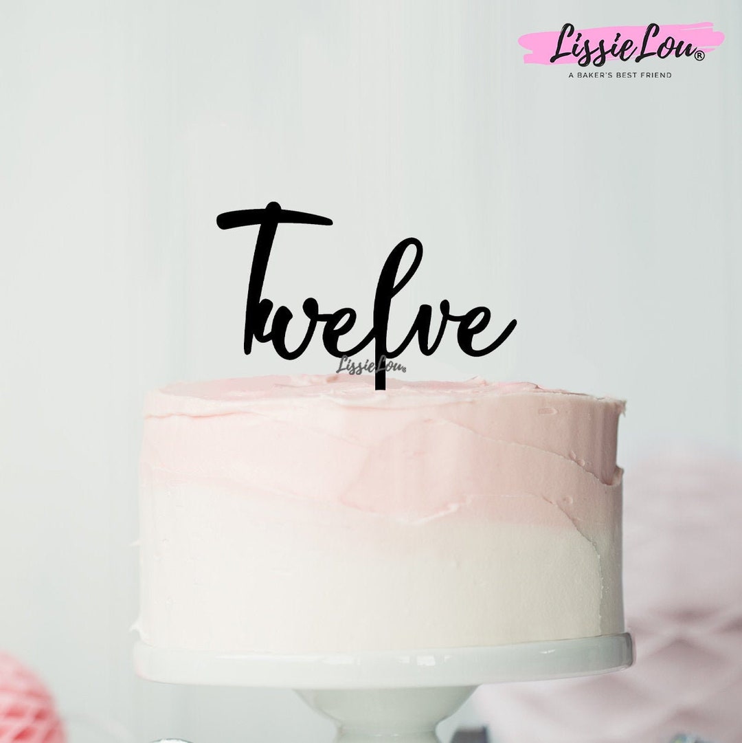 Number Twelve Birthday Cake Topper Eden Font Style in Premium 3mm ...