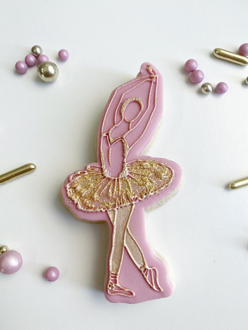Elegant Dancing Lady Cookie Cutter and Embosser – Ballet Fondant Stamp ...