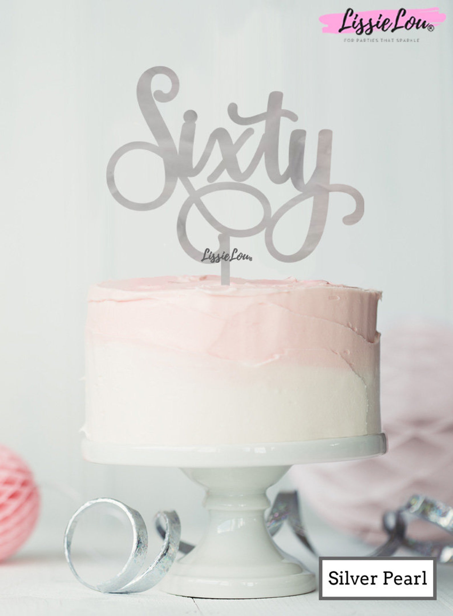 Sixty Swirly Font 60th Birthday Cake Topper Premium 3mm | Etsy