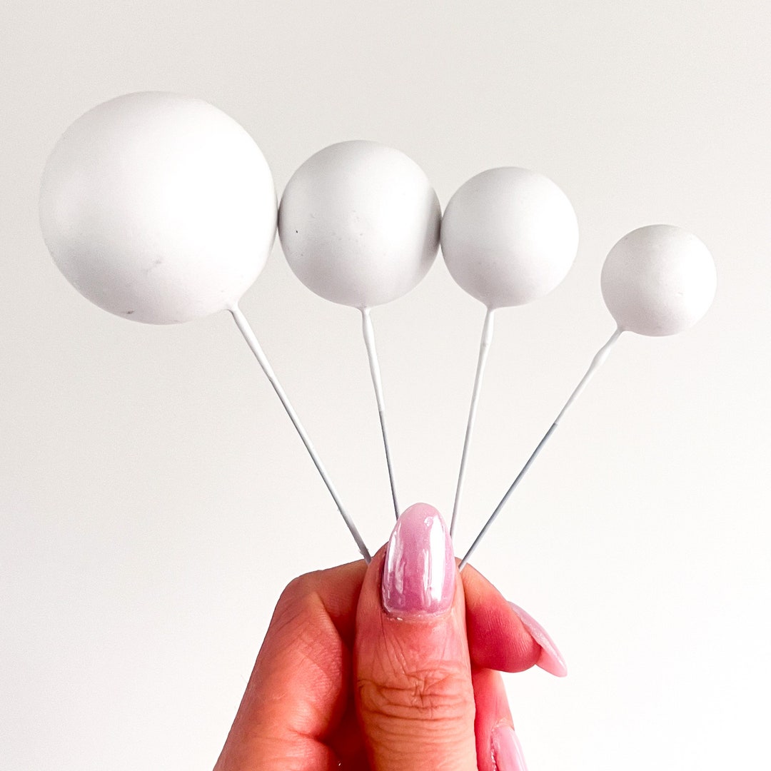 Cake Balls Set of 4 - White Cake Decoration - Etsy