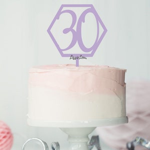 Hexagon Number 30th Birthday Topper Premium 3mm Acrylic - Etsy