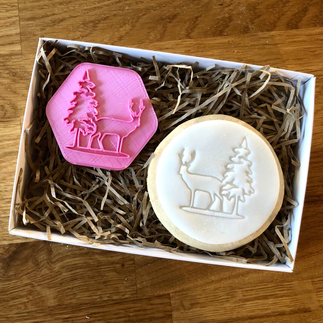 Winter Scene Cookie Stamp, Christmas Embosser, Christmas Fondant Stamp ...