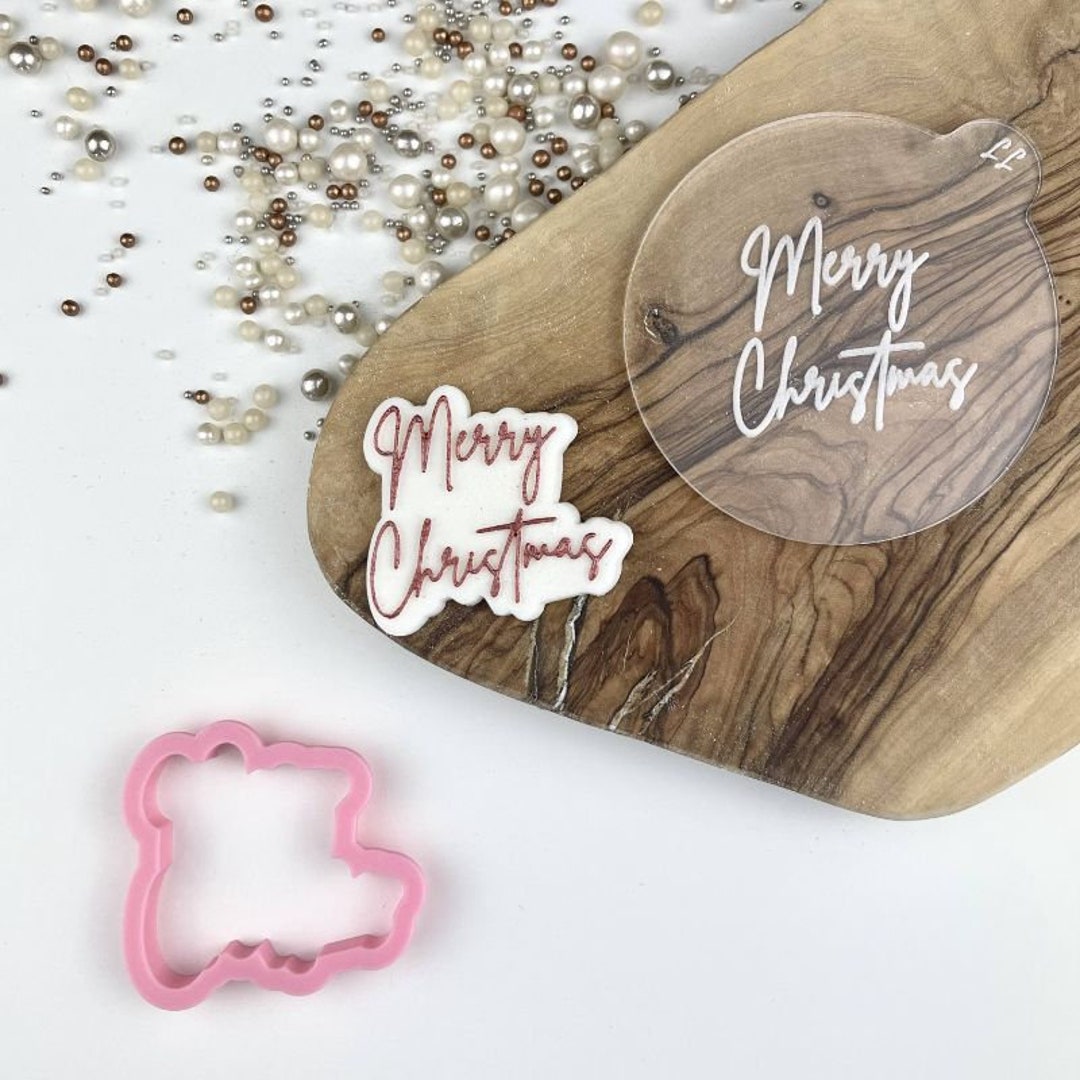 Mini Merry Christmas Style 2 Cookie Cutter and Embosser, Christmas ...