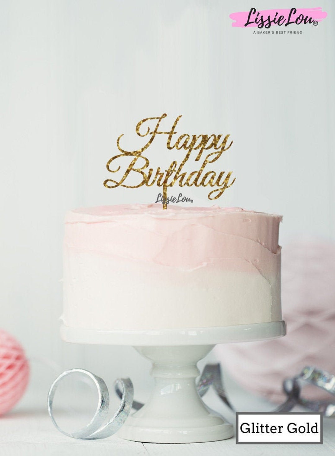 Happy Birthday Slanted Cake Topper Premium 3mm Acrylic - Etsy