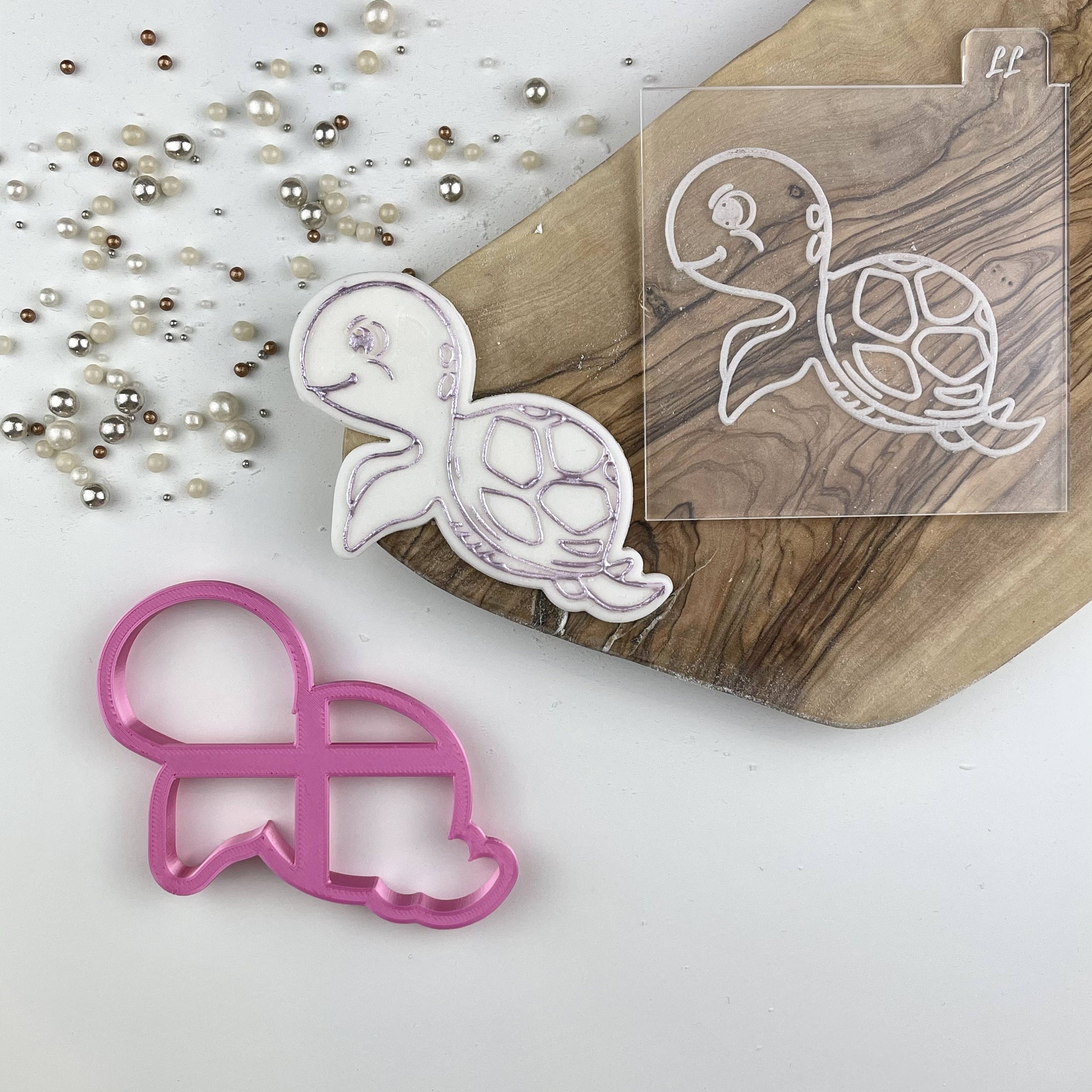 Turtle Cookie Cutter and Embosser Under the Sea Cookie - Etsy