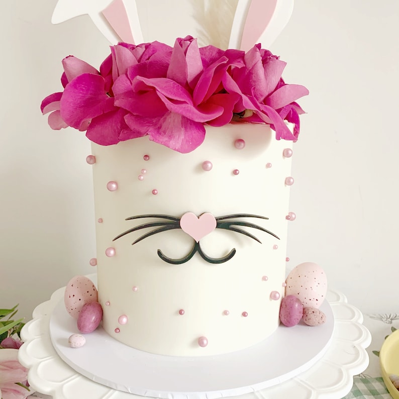 Easter Bunny Ear Cake Kit Topper Set Premium 3mm Acrylic - Etsy