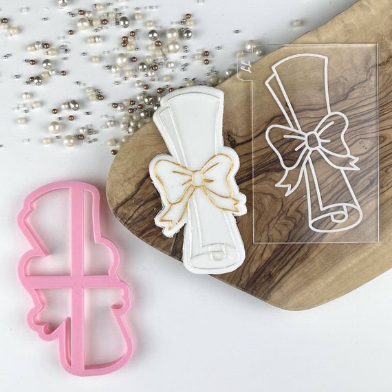Graduation Scroll Cookie Cutter and Embosser Graduation - Etsy