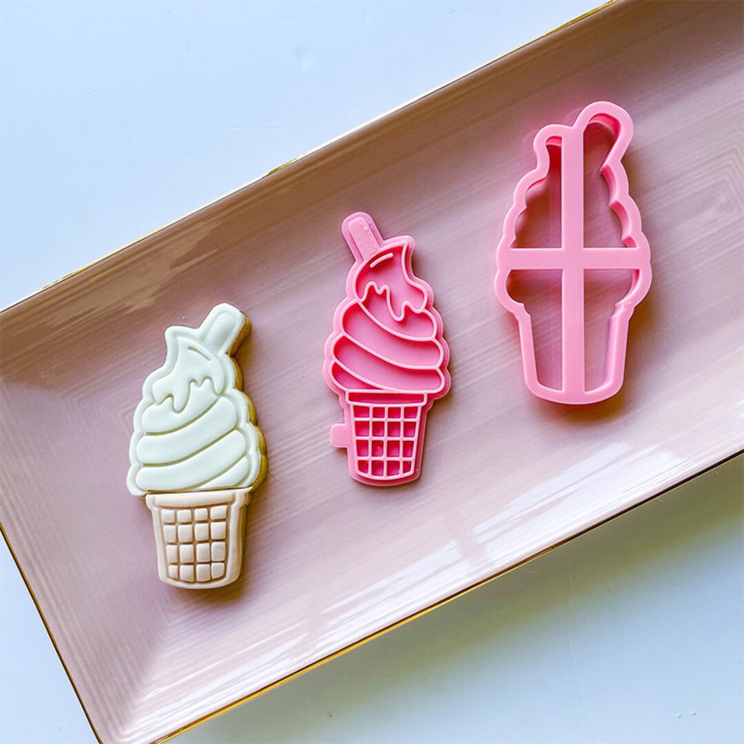 Classic Ice Cream Cone Cookie Cutter & Stamp by Luvelia Louise, Food ...