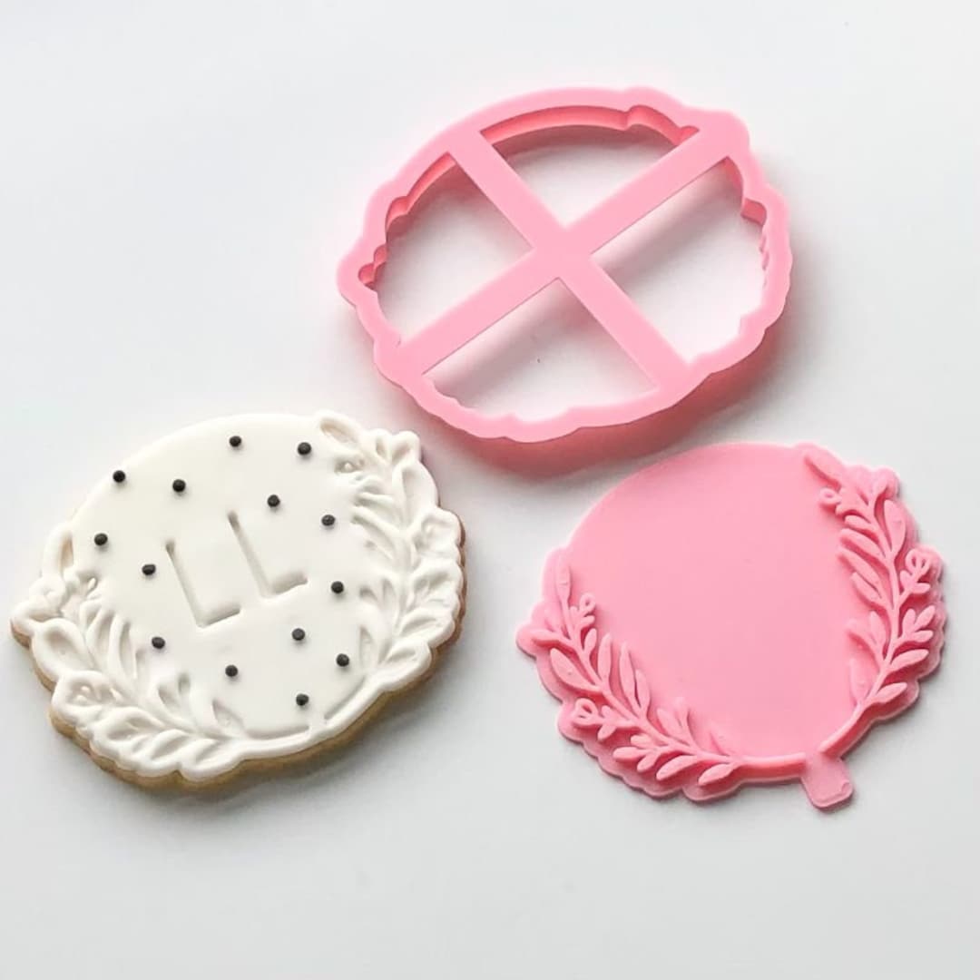 Leaf Border Cookie Cutter & Stamp – Nature Fondant Embosser, Botanical ...