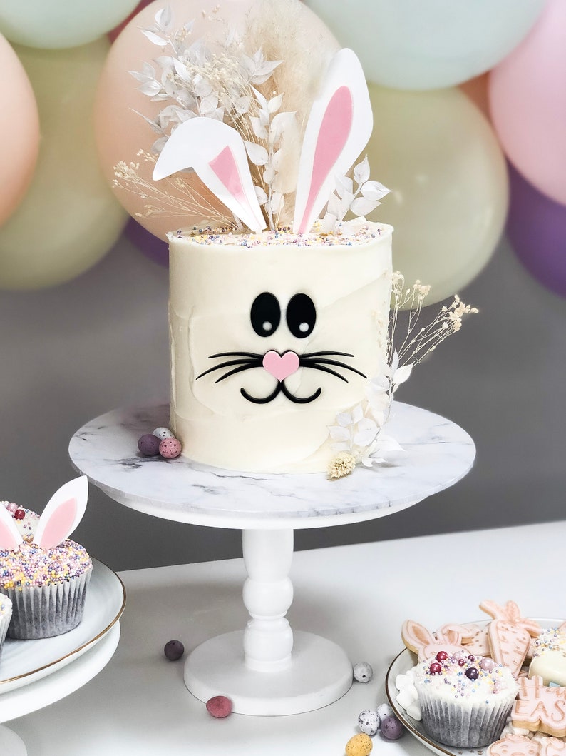 Easter Bunny Ear Cake Kit Topper Set Premium 3mm Acrylic | Etsy