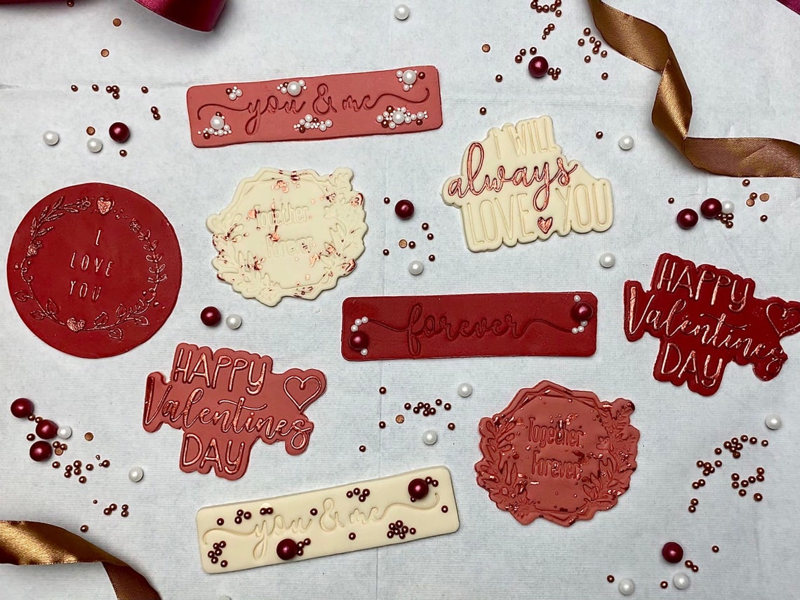 Forever in Verity Font Cookie Cutter and Stamp Valentines - Etsy