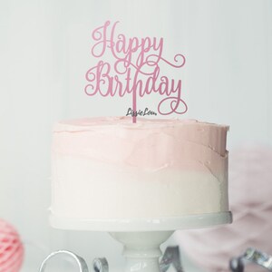 Happy Birthday Curly Cake Topper Premium 3mm Acrylic - Etsy