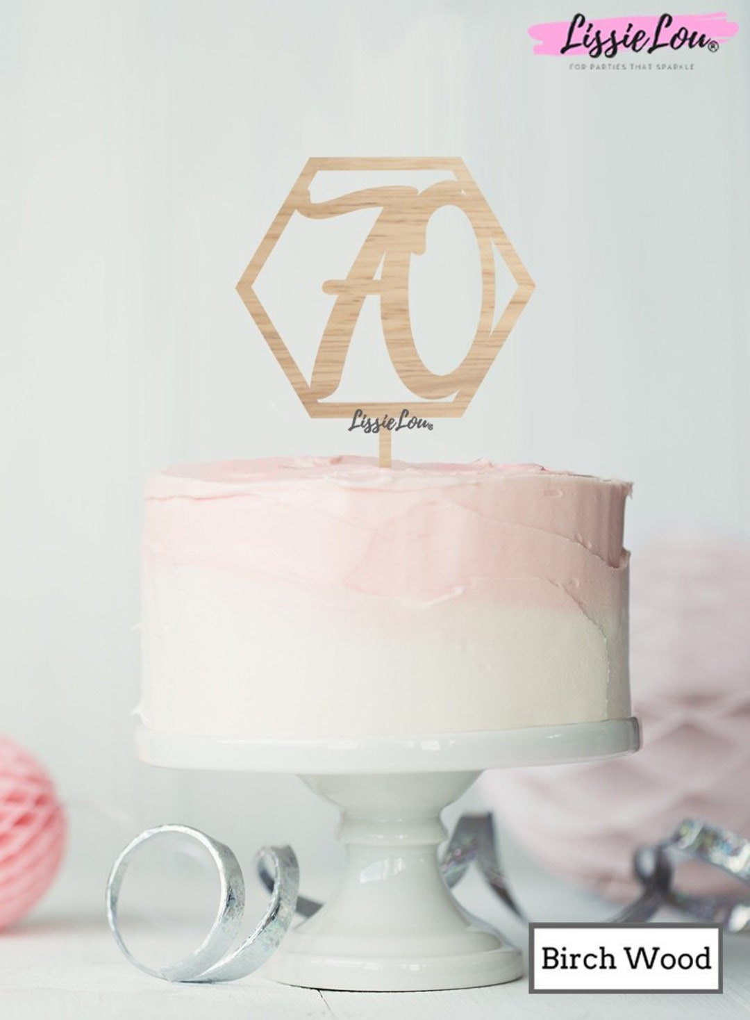 Hexagon 70th Birthday Cake Topper Premium 3mm Birch Wood - Etsy