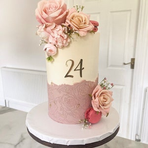 Detailed Rose Cake Stencil - XL Design Size, Buttercream Cake Template ...