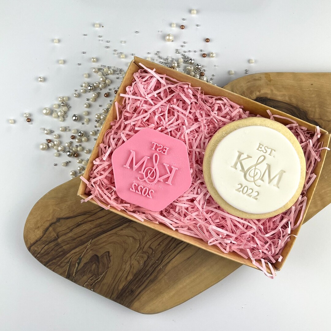 Established Custom Initials & Date Wedding Cookie Stamp, Icing Stamp ...