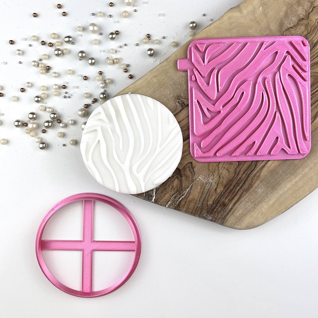Tiger Animal Print Pattern Tile Cookie Cutter and Stamp, Jungle Cookie ...