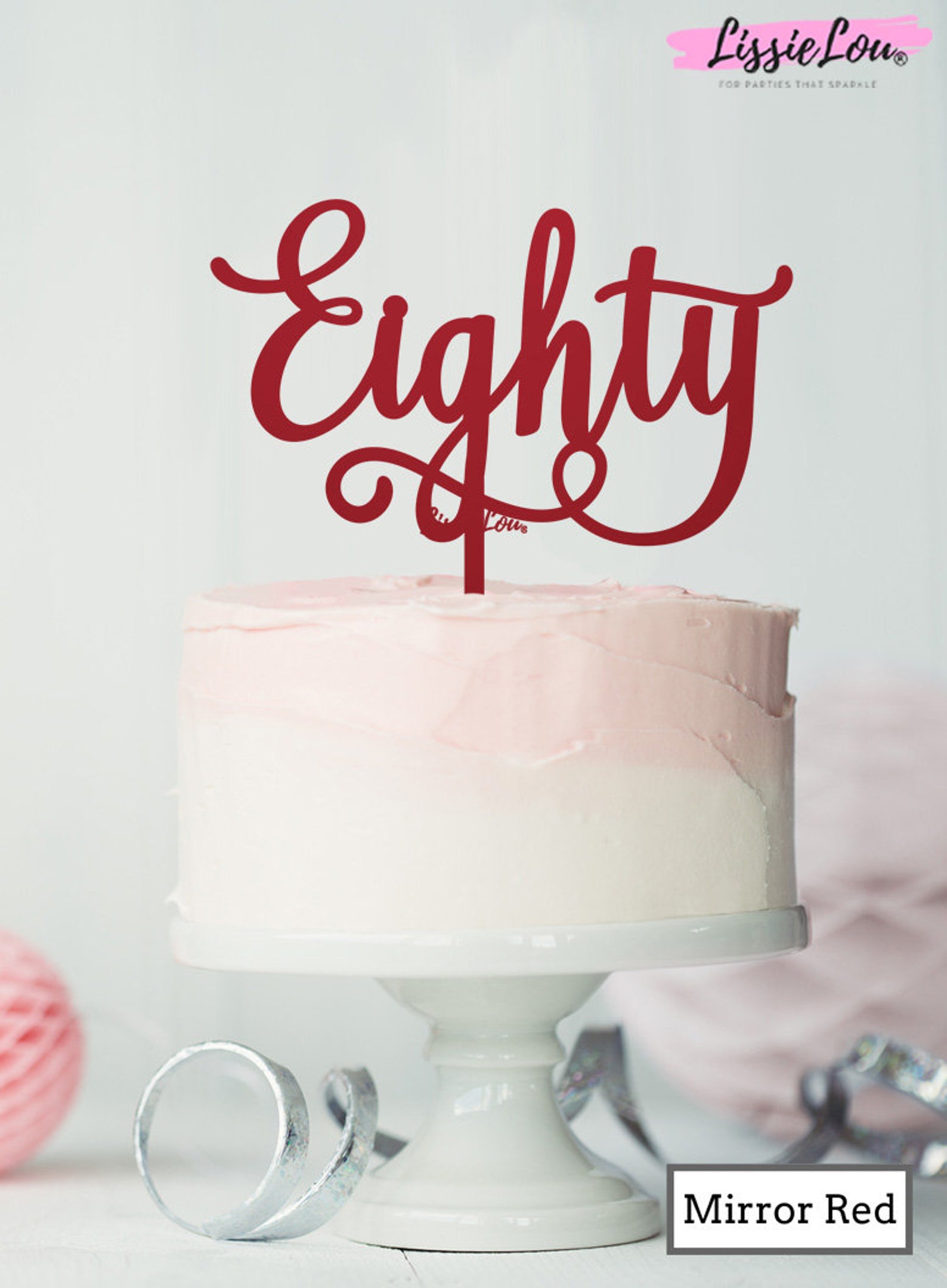 Eighty Swirly Font 80th Birthday Cake Topper Premium 3mm Acrylic - Etsy
