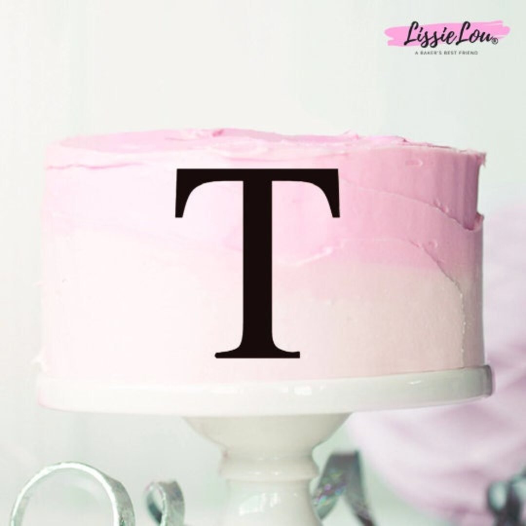 Clementine Font Style Letter T Cake Motif Premium 3mm Acrylic or Birch ...
