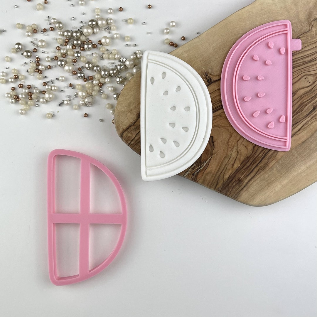Watermelon Cookie Cutter and Stamp, Summer Cookie Stamp, Beach Cookie ...