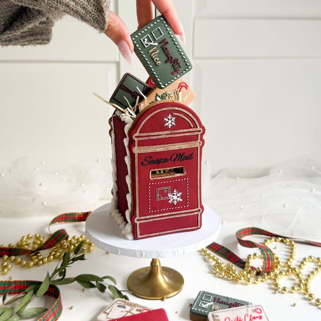 Santa Mail Rounded Christmas Letterbox Postbox Cookie Cutter and ...