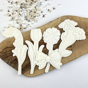 Bouquet Flower Set Cookie Cutters and Stamps, Cookie Cutter, Cookie ...