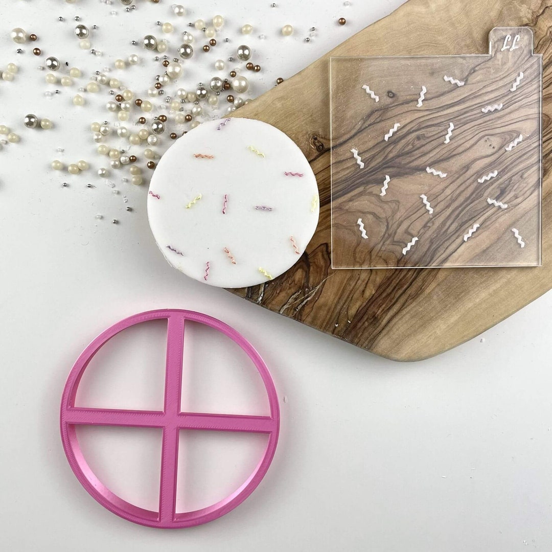 Birthday Confetti Pattern Tile Cookie Cutter and Embosser, Happy ...