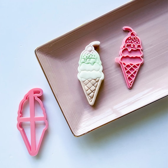 3 Scoop Ice Cream Cookie Cutter and Stamp by Luvelia Louise - Etsy