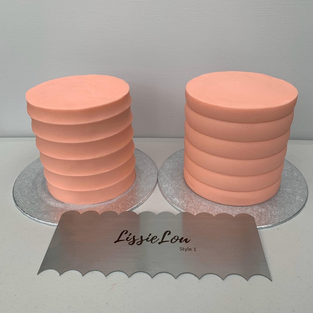 Lissielou Style 1 Metal Double Edged Cake Scraper, Metal Cake Scraper ...