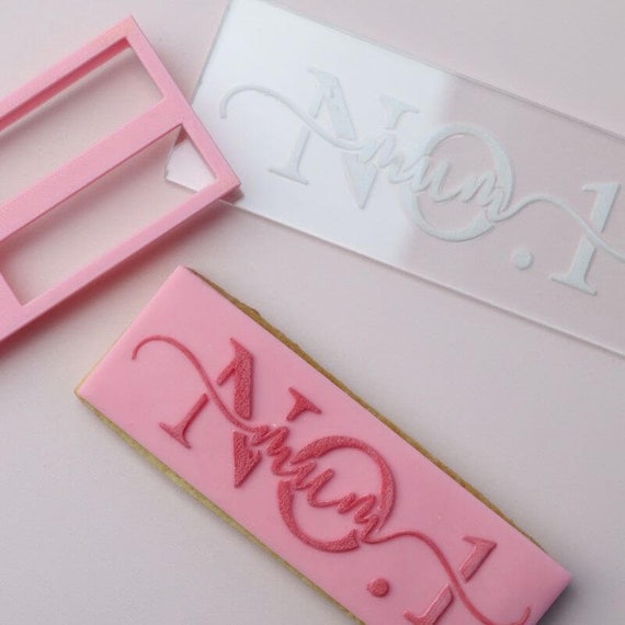No1 Mum in Verity Font Cookie Cutter and Embosser Happy - Etsy